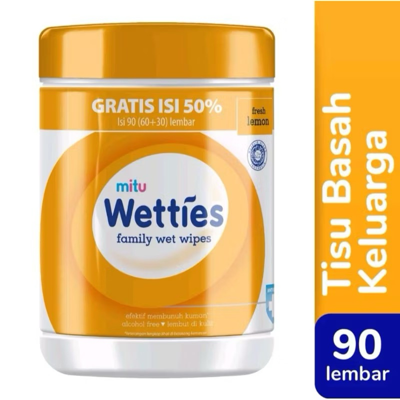 Jual Mitu Wetties Antiseptic Family Wet Wipes FressLemon | Shopee Indonesia