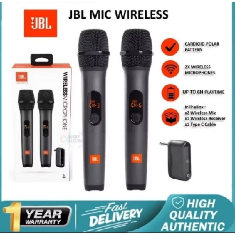 Jual JBL MICROPHONE WIRELESS 2 MIC PROFESIONAL MIC KARAOKE WITH ...