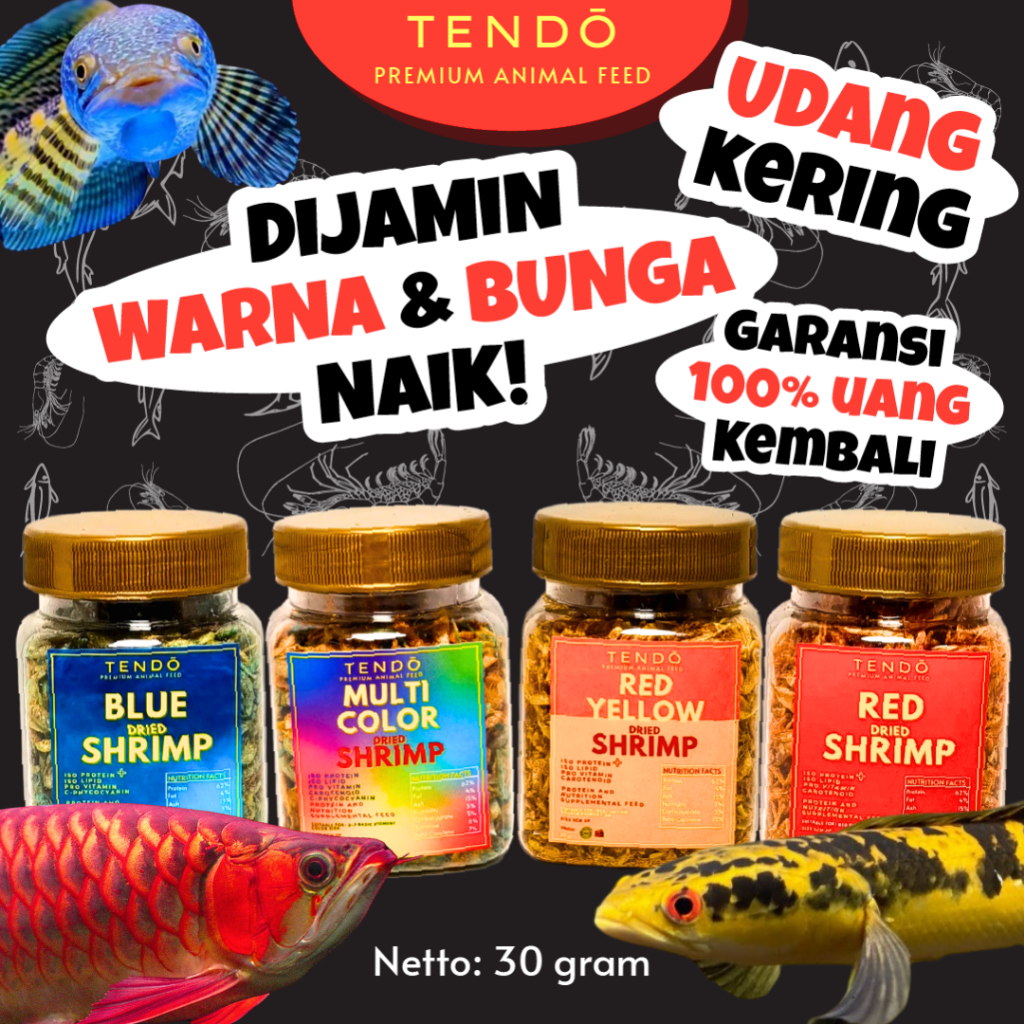 Jual Udang Kering Premium Pakan Ikan Arwana Channa Chana Color Booster ...