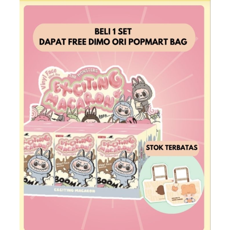 Jual Labubu V1 Exciting Macaron 1set ready free give tas dimo ori popmart super cantik 1 pc ...