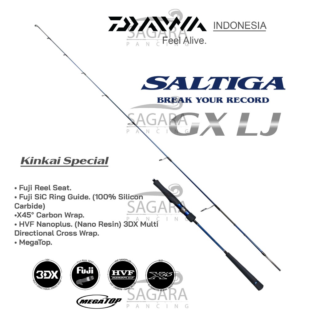 Jual Joran Daiwa Saltiga GX LJ Joran Light Jigging Rod Jigging Joran Solid Carbon | Shopee Indonesia