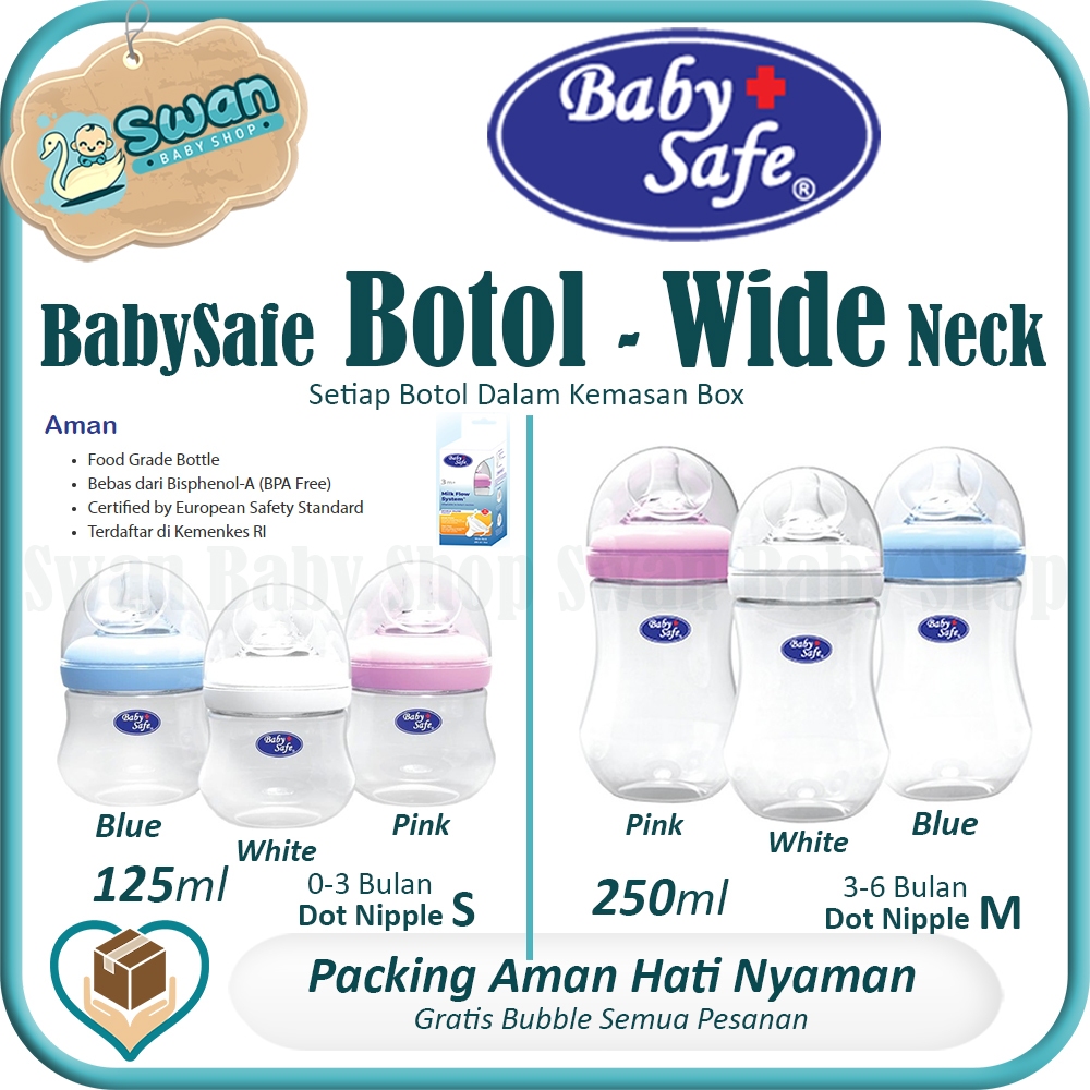 Jual Baby Safe Botol Susu Wide Neck ( 150ml / 250ml ) | Shopee Indonesia