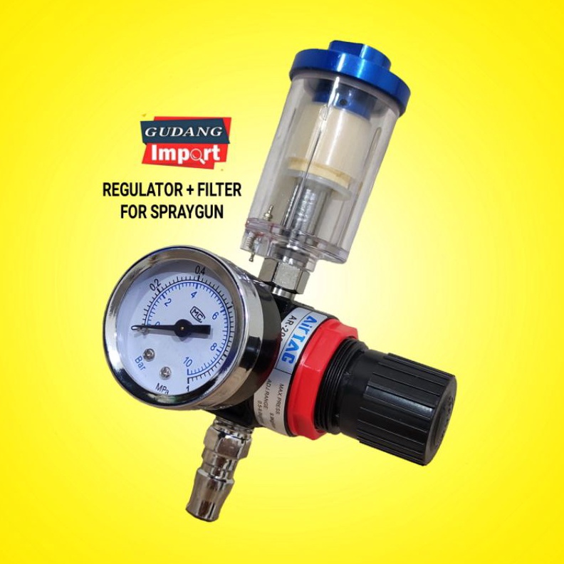Jual REGULATOR PENGATUR TEKANAN ANGIN SPRAYGUN SPRAY GUN WATER TRAP ...