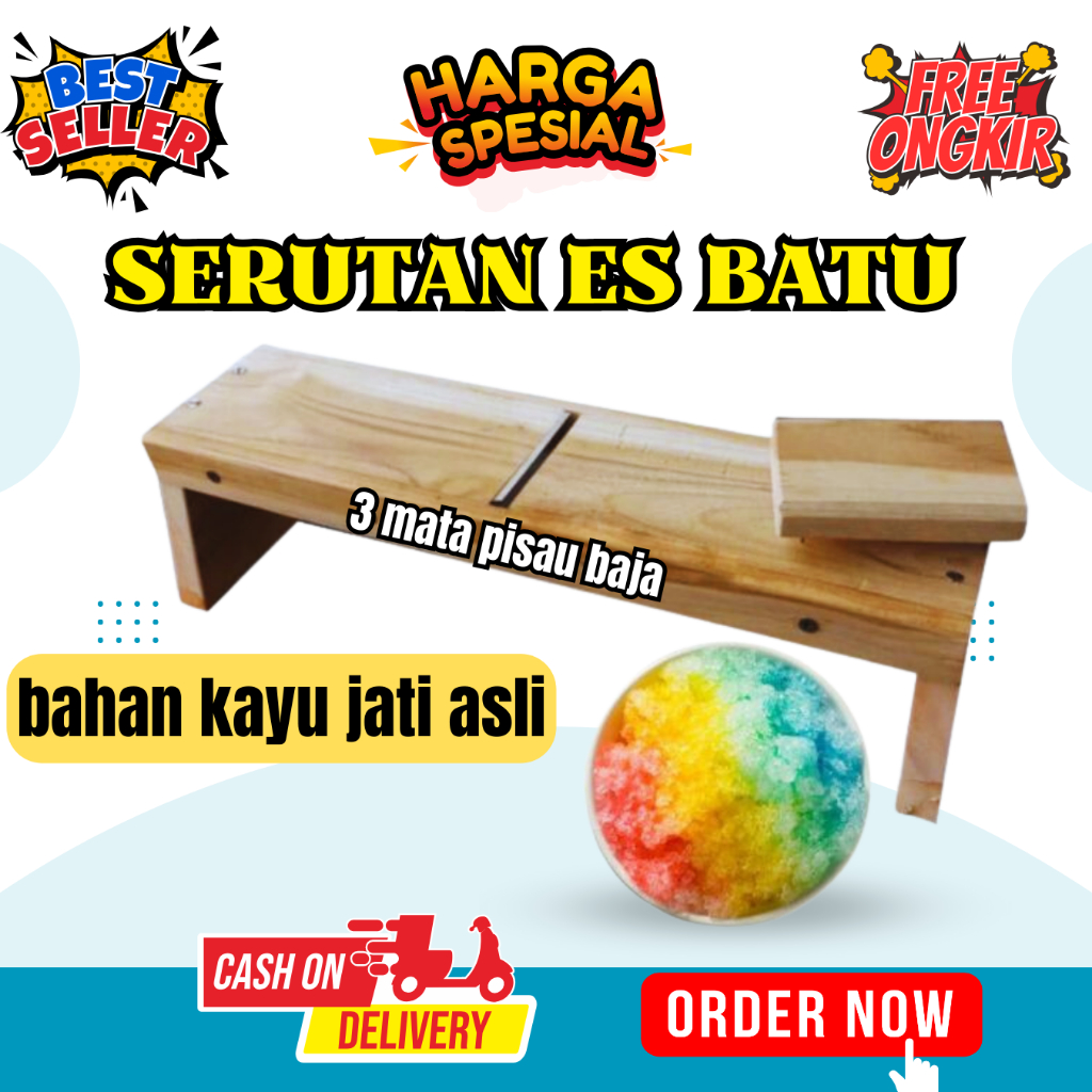 Jual alat serut es batu Serutan Es Batu Manual Kayu Jati Mini Parutas ...