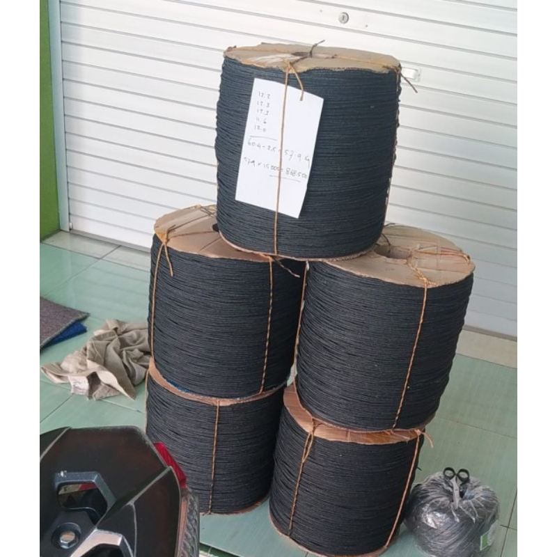Jual Tali kertas warna hitam diameter 3mm harga per kg paper rope kraft ...