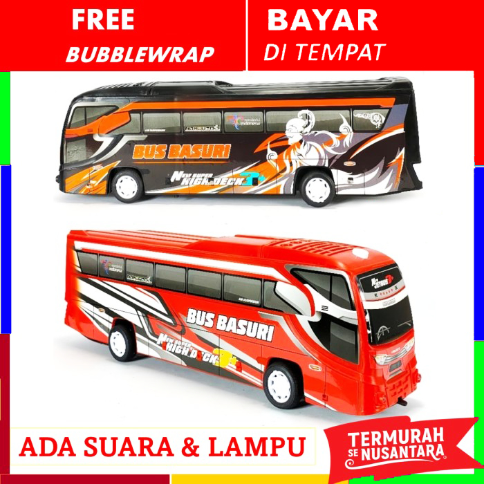 Jual Mainan Bus Telolet Basuri Dilengkapi Lampu Dan Suara Klakson ...
