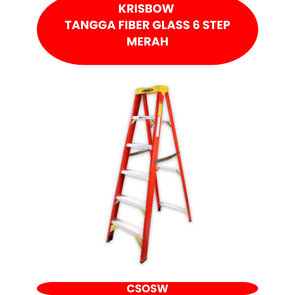 Jual KRISBOW TANGGA FIBERGLASS 6 STEP MERAH FIBER GLASS LADDER | Shopee ...