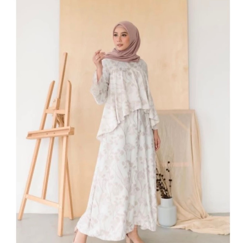 Jual Wearing Klamby Fleur Dress Motif Full bunga PL | Shopee Indonesia