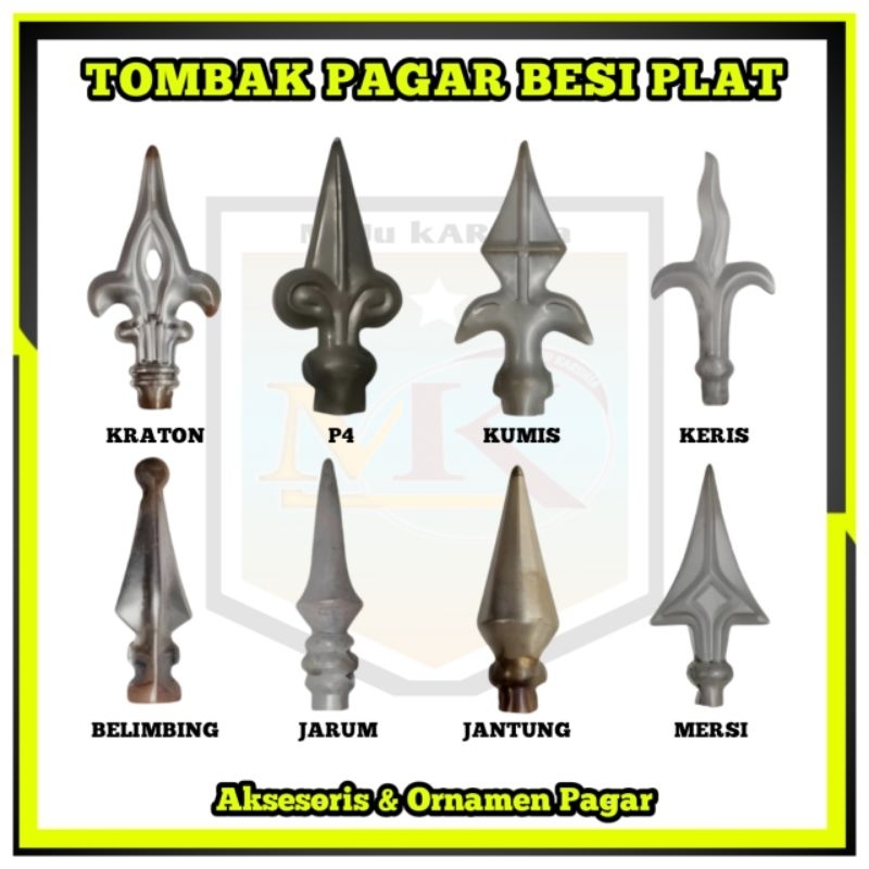 Jual Tombak Pagar Besi Plat Tempa, Aksesoris Ornamen Pagar , Pengaman ...