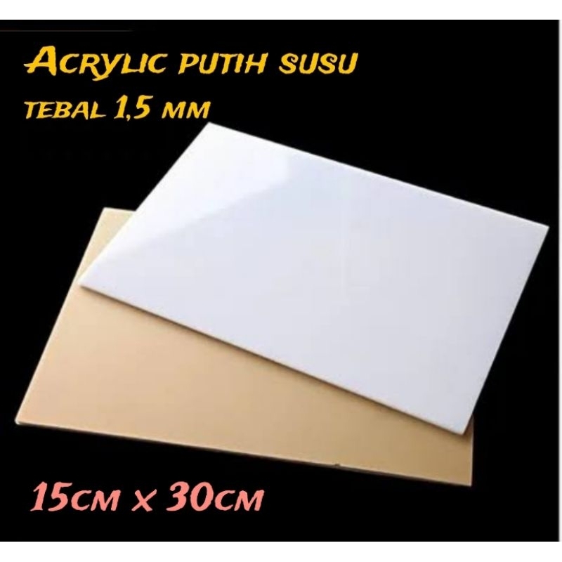 Jual Akrilik putih susu 1,5mm ukuran 15x30/Acrylic lembaran/Margacipta | Shopee Indonesia