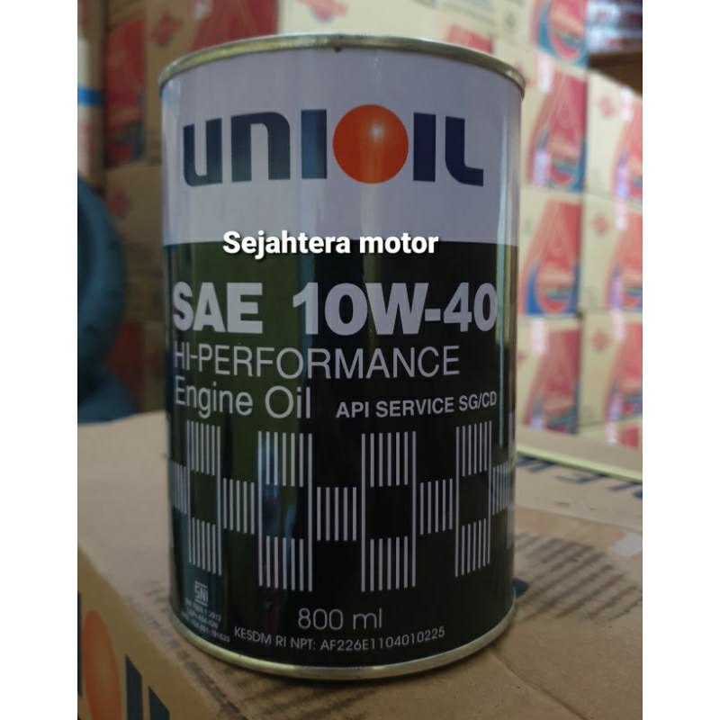 Jual OLI ORIGINAL ASLI UNIOIL SAE 10W-40 untuk motor UNION 800 ML ...