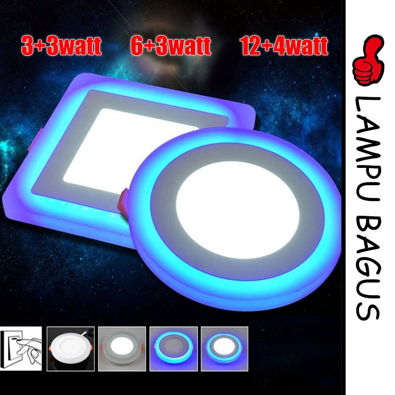 Jual DOWNLIGHT LED 2 WARNA 12+4W/6+3W+3+3WATT READY BULAT DAN KOTAK ...