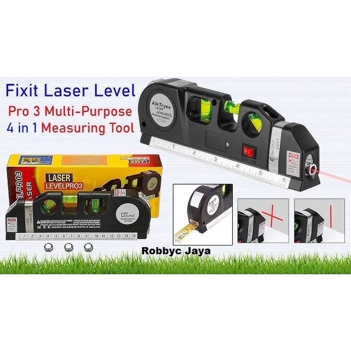 Jual Fixit Level Pro 3 Penggaris Laser Waterpass Meteran Pengukur Jarak ...