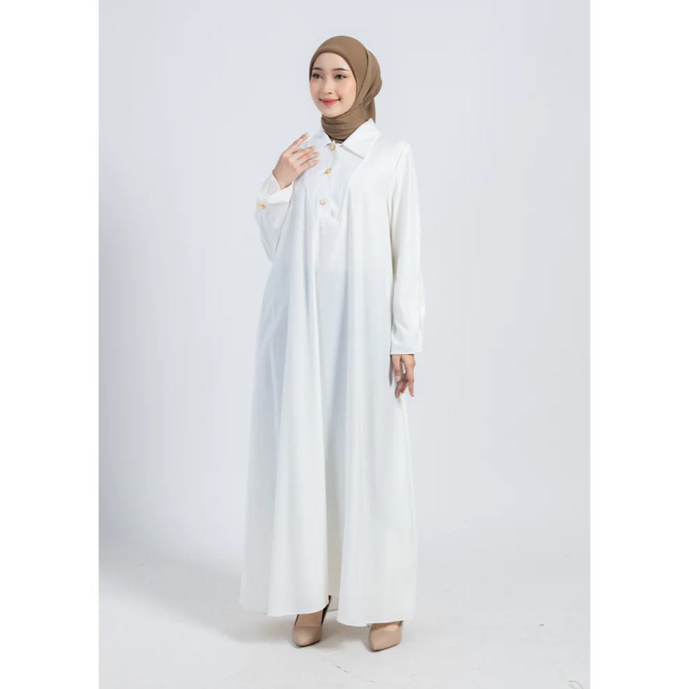 Jual Elzatta Gamis Kancing Atas Baju gamis bahan satin dress muslim ...