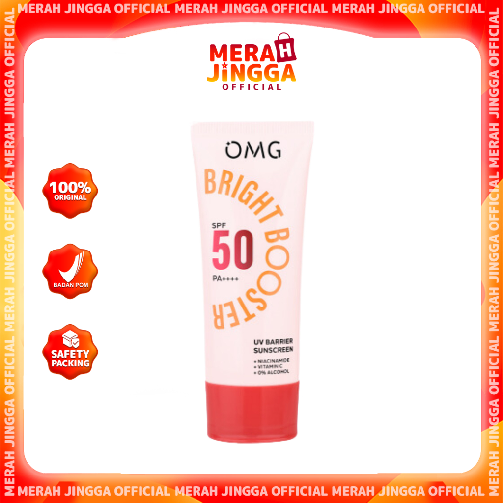 Jual OMG Oh My Glow Bright Booster UV Barrier Sunscreen SPF 50 PA++++ | Merah Jingga Official ...