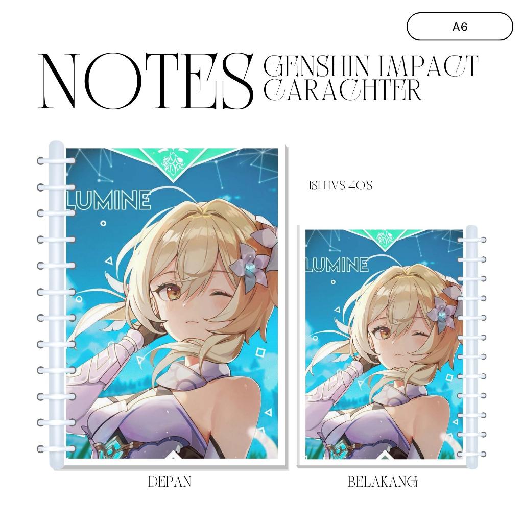 Jual A6 NOTES GENSHIN IMPACT KARAKTER (ISI 40 HVS + COVER LAMINASI 2 ...