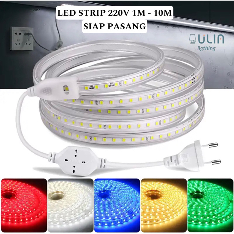 Jual LAMPU LED STRIP SELANG KOTAK 5050 1M 2M 3M 4M 5M 10M - HIAS PUTIH ...
