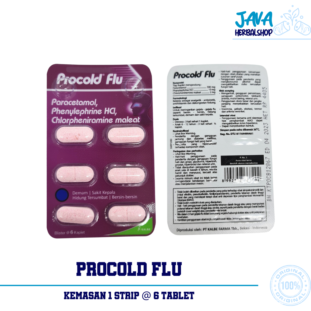 Jual PROCOLD FLU UNTUK FLU DAN DEMAM ISI 6 TABLET ECERAN | Shopee Indonesia