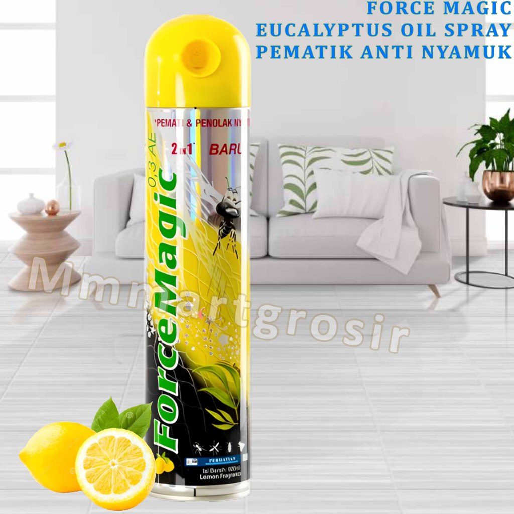 Jual Force Magic 2in1 / Pemati & Penolak Nyamuk / Eucalyptus Oil Spray Lemon / 600ml | Shopee ...