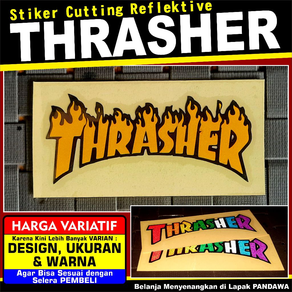 Jual Stiker Cutting Reflektive , " THRASHER " | Shopee Indonesia