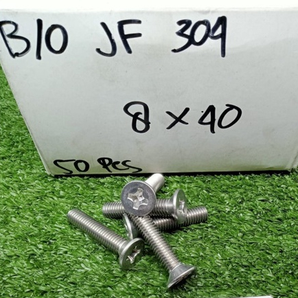 Jual Baut JF, Baut Obeng Plus Ukuran M 8 x 40 P1.25 Besi Putih | Shopee ...