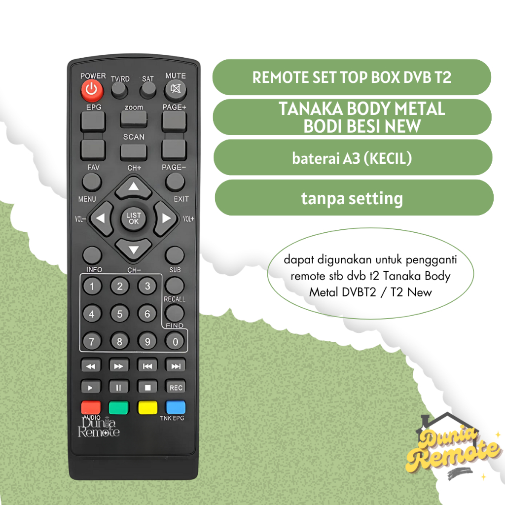 Jual Remot Remote Set Top Box DVB T2 TANAKA BODI BESI NEW DUS BIRU ...