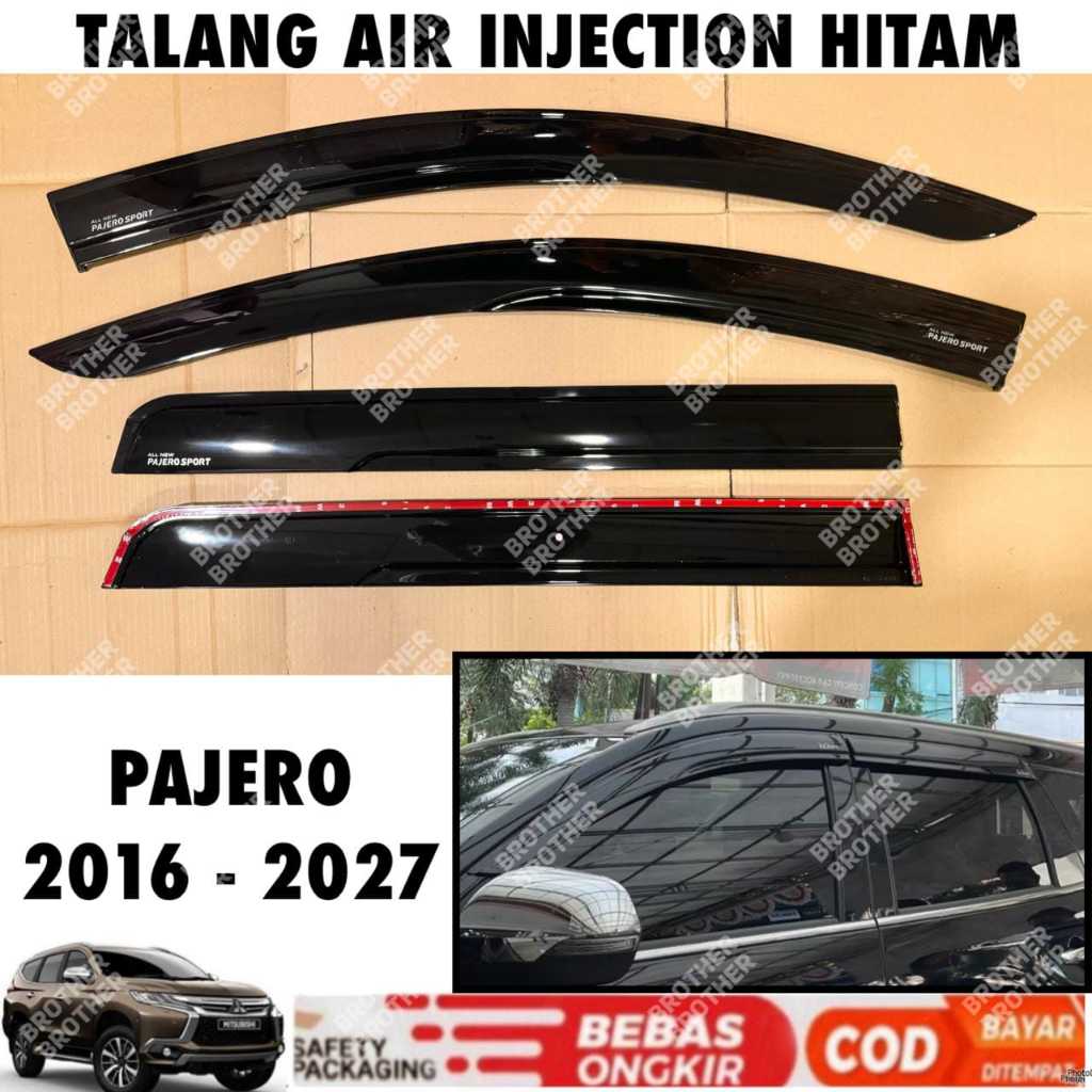 Jual Talang Air All New Pajero Sport 2016 2018 2023 2024 2025 2026 2027 Side Visor Injection ...