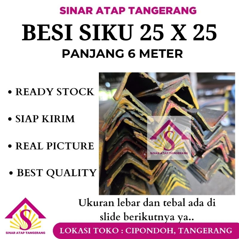Jual Besi Siku 25 x 25 Panjang 6 Meter | Shopee Indonesia