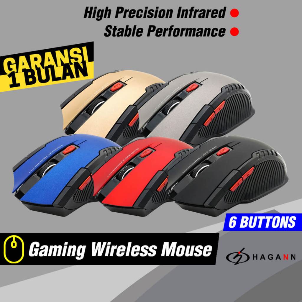 Jual Mouse Wireless Dongle Laptop Komputer PC Gaming Wireles USB ...