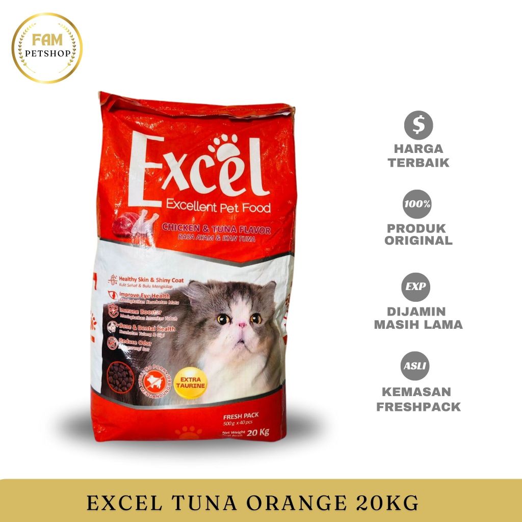 Jual Excel Cat Food Chicken Tuna 20 kg - Makanan Kucing 20kg / Segitiga ...