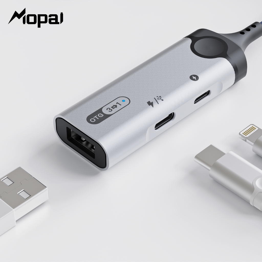 Jual MOPAI - KT393 Splitter OTG iPhone (MFI) LIGHTNING to USB 3.0 & TYPE C Support Soundcard ...