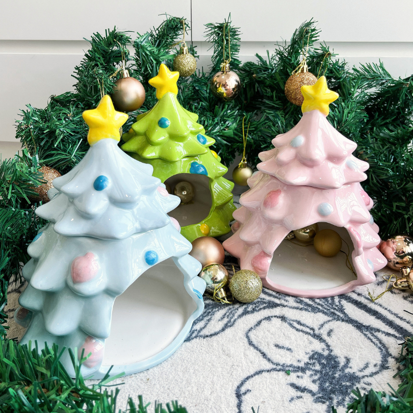 Jual Christmas Tree Ceramic Hamster Hideout | Hamster Ceramic House ...