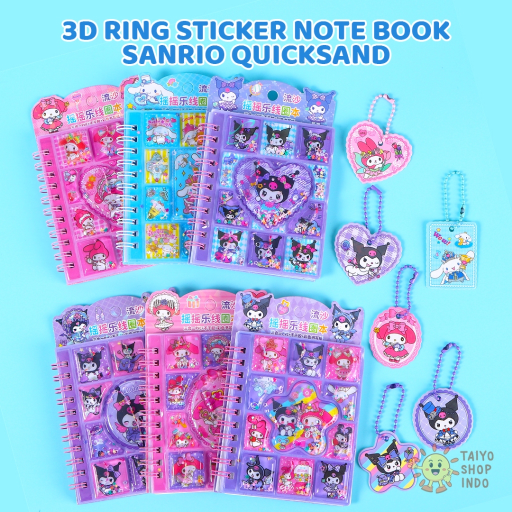 Jual TAIYO 3D Ring Note Book Sanrio Quicksand Shake Sticker Stiker ...