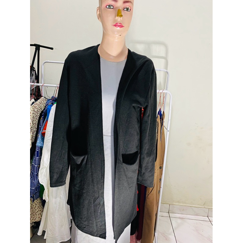 Jual BLEZER HITAM LONG LD 90-110 Bahan rajut Ngaret | Shopee Indonesia