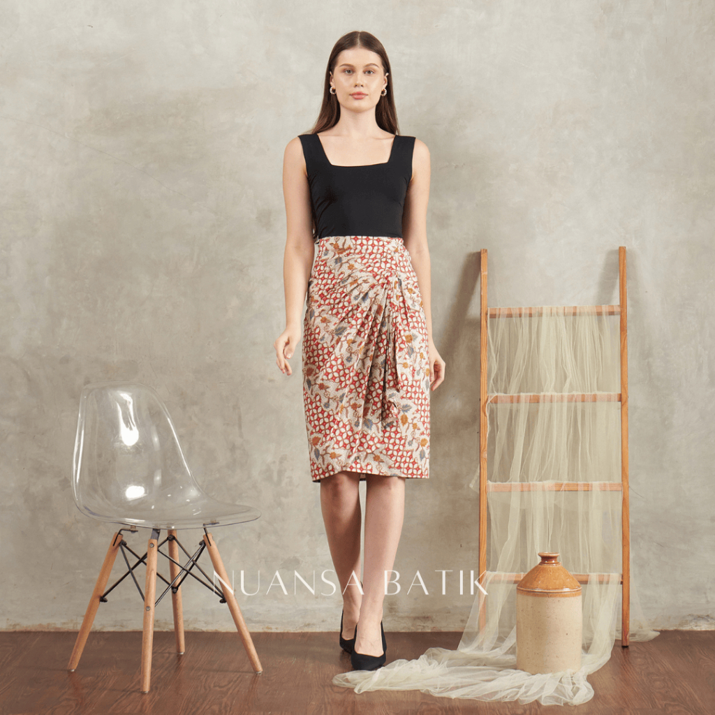 Jual Nuansa Batik Rok Lilit Knee Bahan Silk | Shopee Indonesia