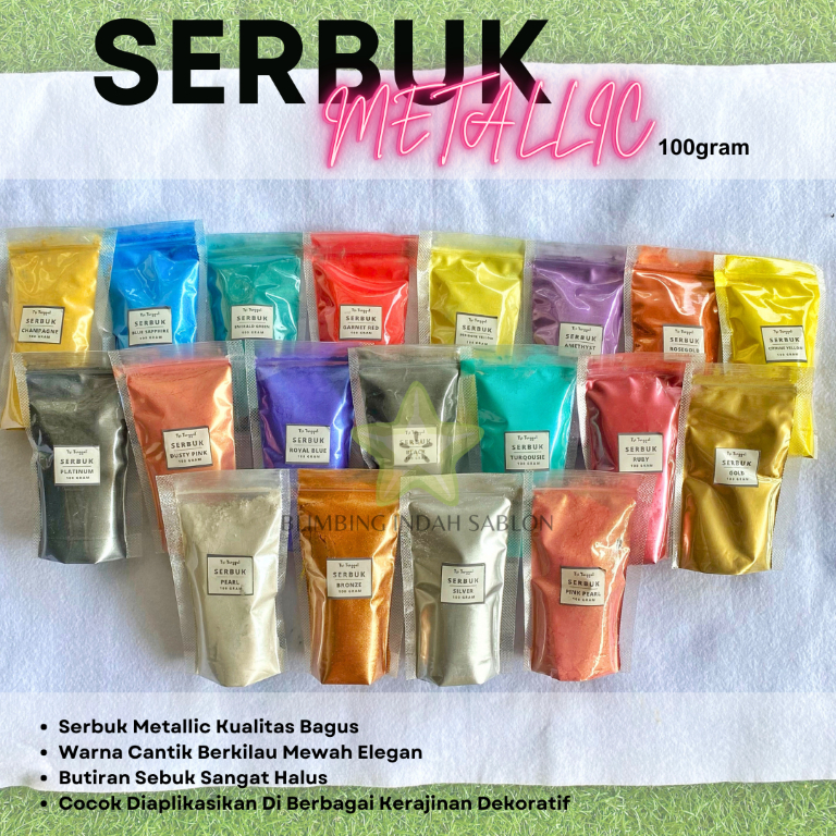 Jual Serbuk Metallic Premium 100gr JUMBO Powder Kilau Pigmen Metalik ...