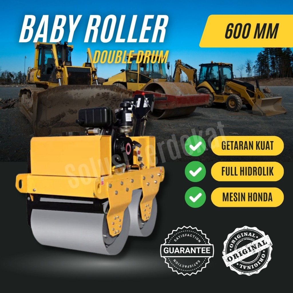 Jual BABY ROLLER 2 DRUM DORONG 600mm MESIN HONDA / MINI ROLLER / SMALL ...