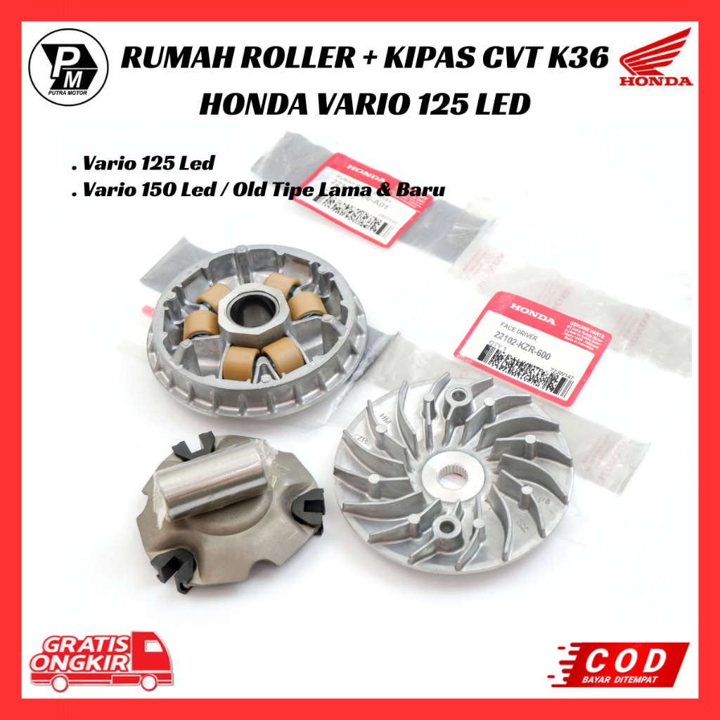 Jual Rumah Roller Assy + Kipas Cvt Honda Vario 125 Led - Vario 150 Led ...