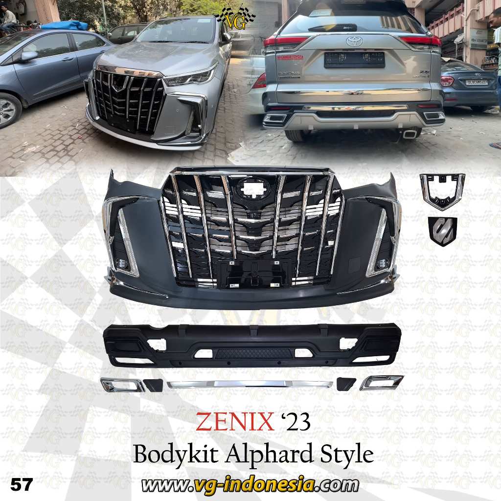 Jual INNOVA ZENIX 2023 BODYKIT ALPHARD STYLE FULLSET | Shopee Indonesia