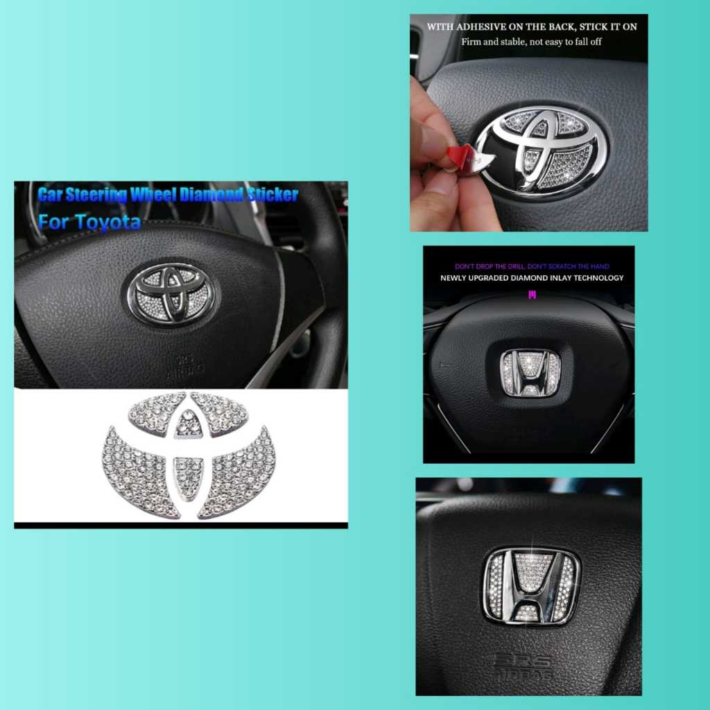 Jual Stiker Emblem Logo Stir Mobil Car Steering Wheel Diamond Sticker ...