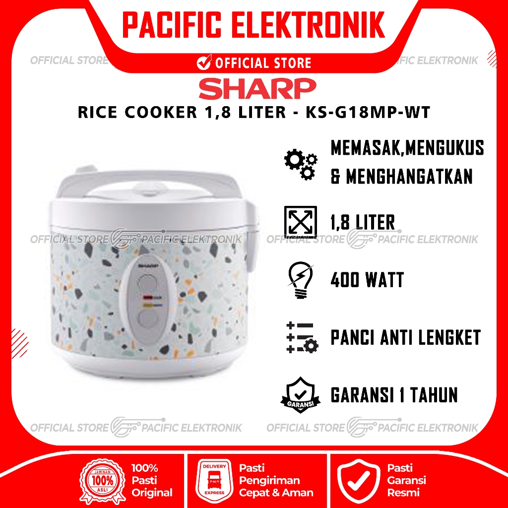 Jual Magic Com Sharp 1.8Liter KS-G18MP-WT / KSG18MP / 18MPWT | Shopee ...