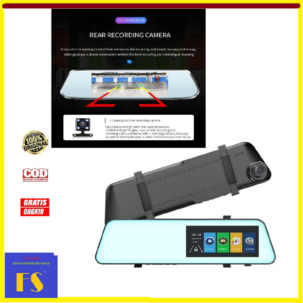 Jual Kamera Dashcam Mobil Spion 4 Inci HD 1080P IPS Depan Belakang ...