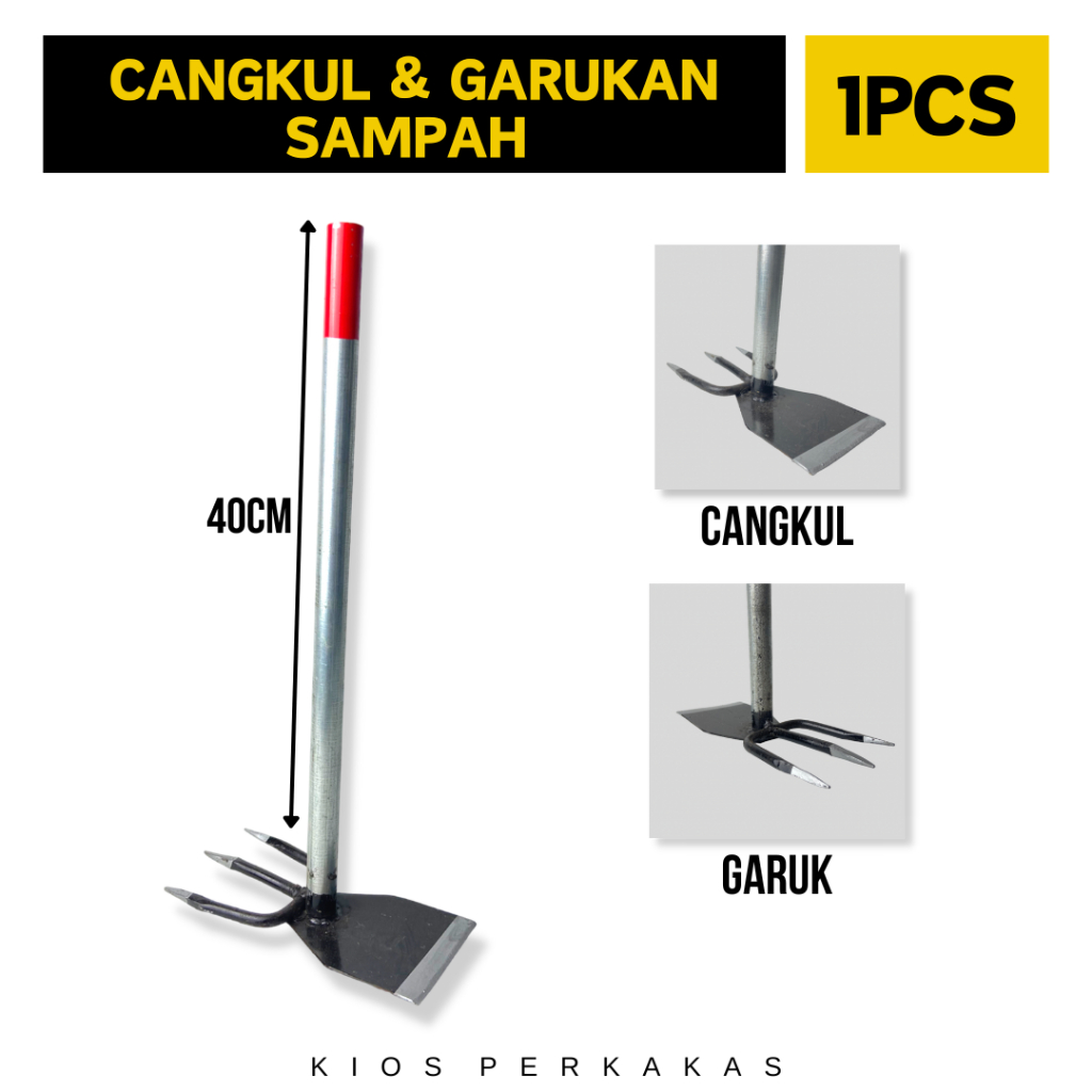 Jual Cangkul Garukan 2in1 Gagang besi Pacul taman/Kebun Mini Garpu ...