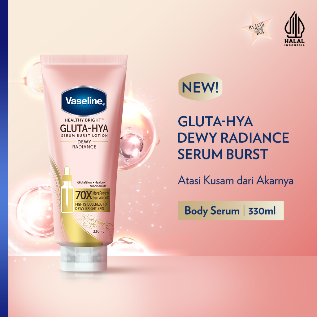 Jual Vaseline Gluta-Hya Body Serum Dewy Radiance 330 mL | Shopee Indonesia