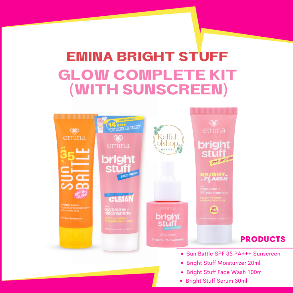 Jual Satu Paket Emina Lengkap Glowing Simple 4pcs (Face Wash+Serum ...