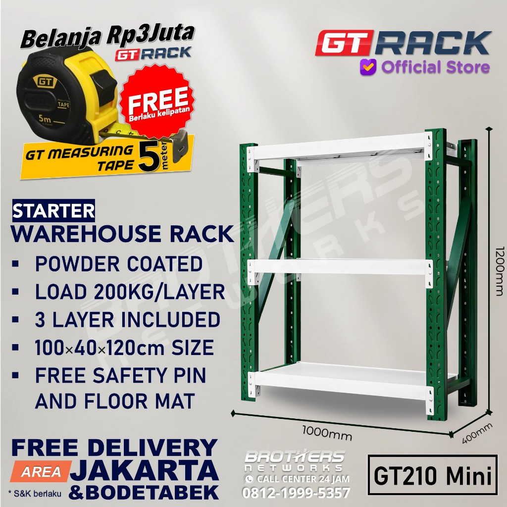 Jual RAK GUDANG BESI GT RACK GT210 MINI – WAREHOUSE RACK 200KG TINGGI 4 ...