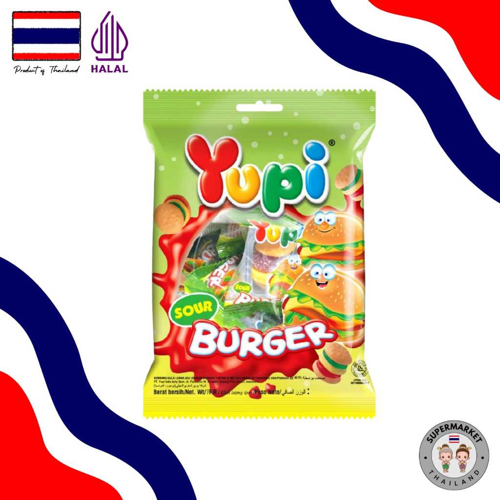 Jual Yupi Sour Burger Candy 64gr - HALAL (Original Product of Thailand ...