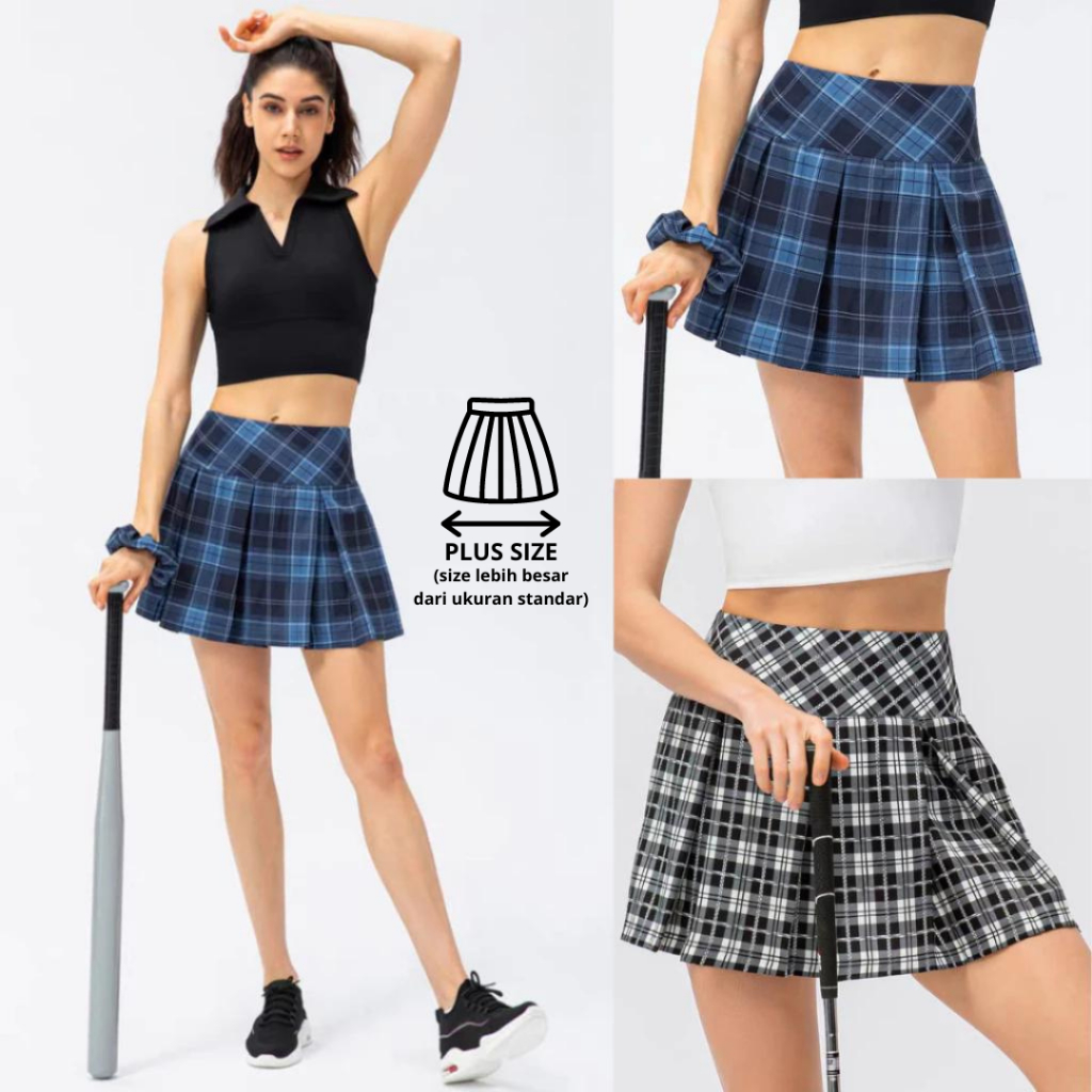 Jual Oppa Style Shop DK89 Rok Olahraga Tennis Skirt Plaid Skirt / Rok ...