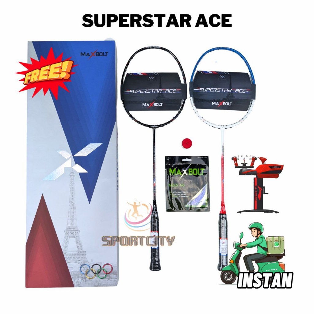 Jual Raket Badminton MAXBOLT SUPERSTAR ACE PARIS PACK 35LBS Special ...