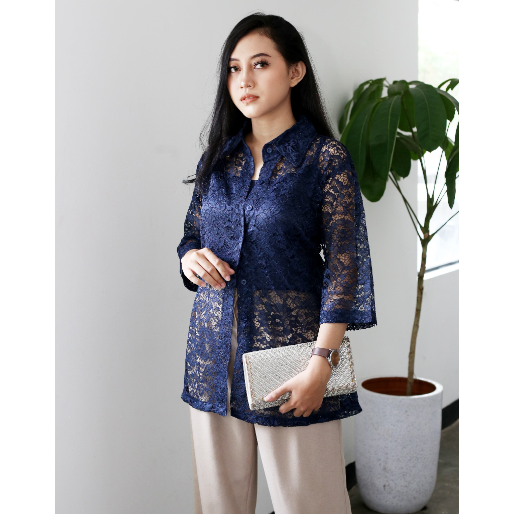 Jual outer brokat | outer brokat kondangan kekinian KEBAYA MODEL KEMEJA ...